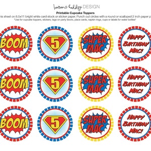 DIY Superhero Cupcake Toppers - Etsy