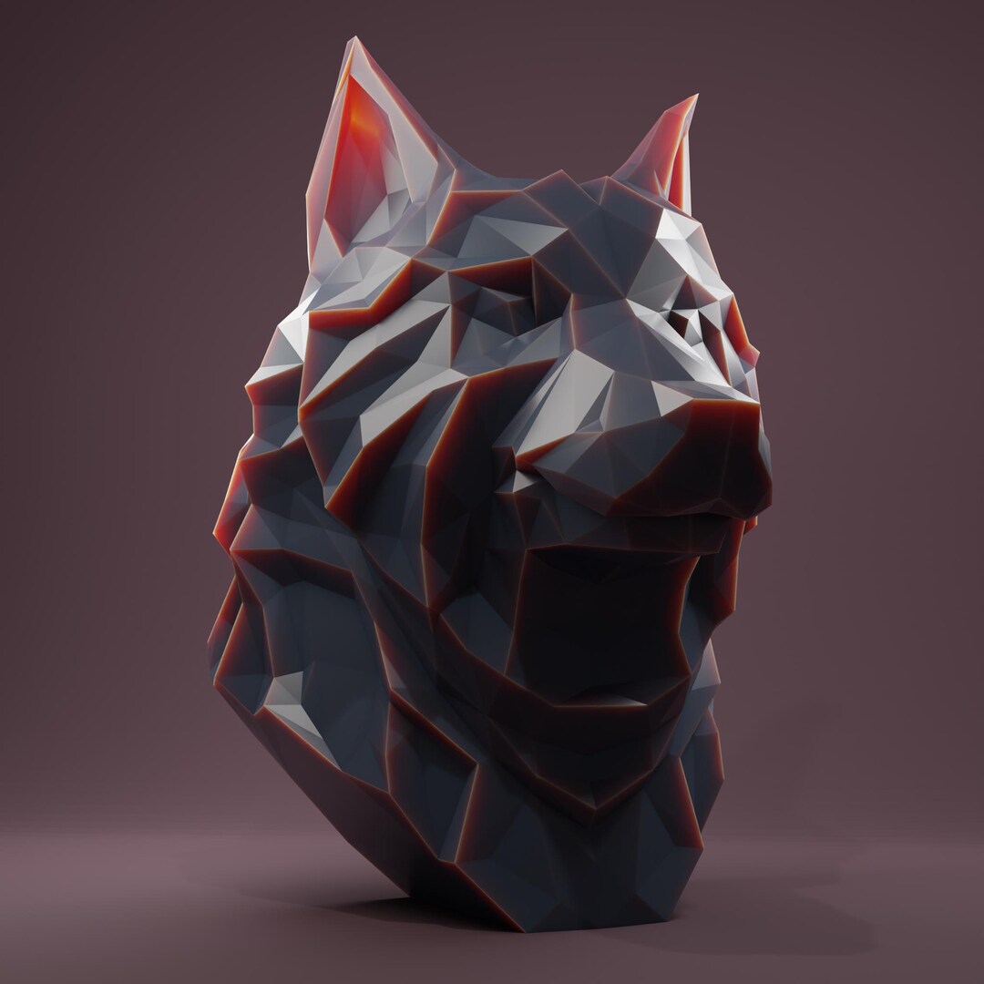 Sleek Wolf Head STL Design for 3D Printing - Instant Download -3D ...