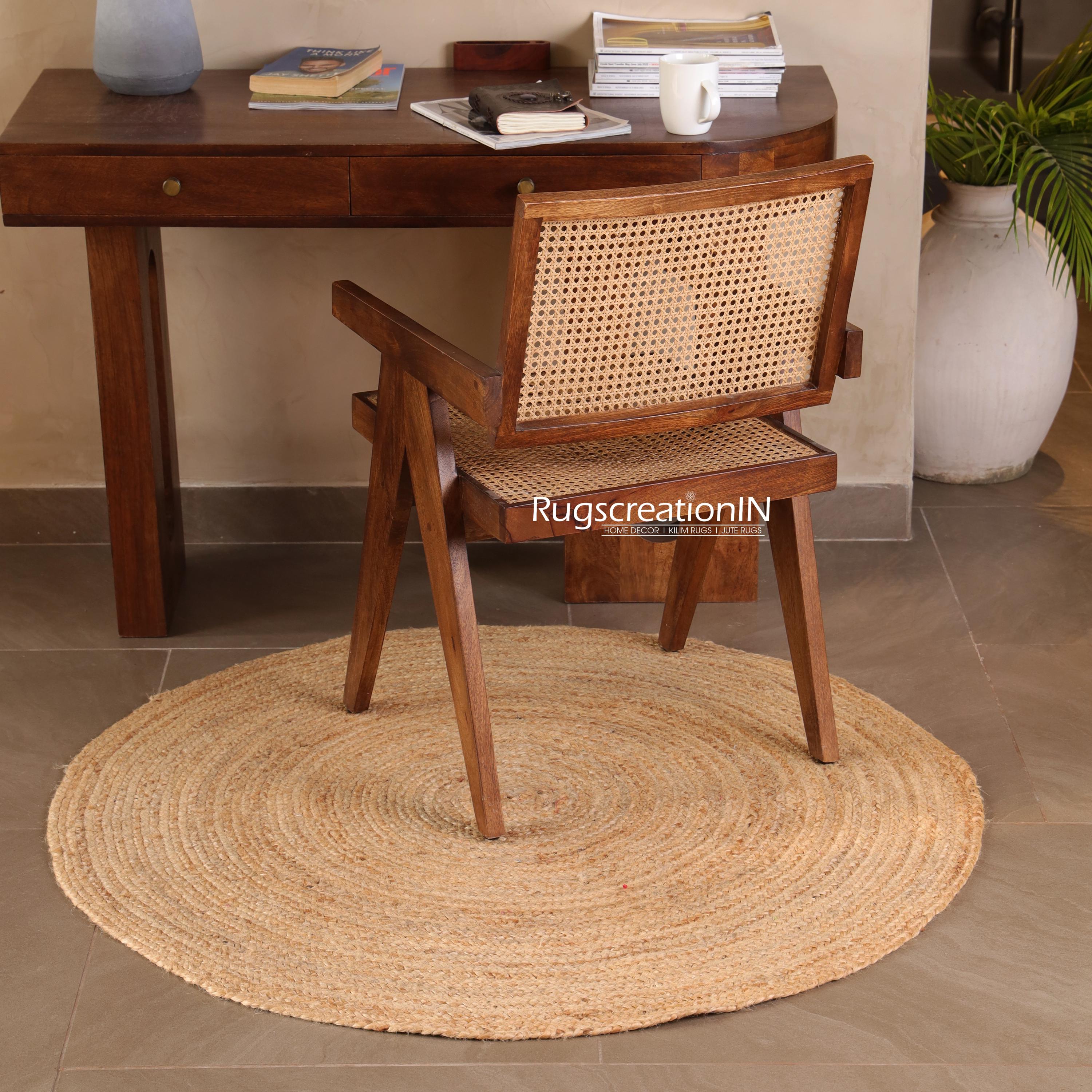 6x6, 7x7 Feet Large Size Round Jute Rug, Natural Jute Rug, Hand Braided ...