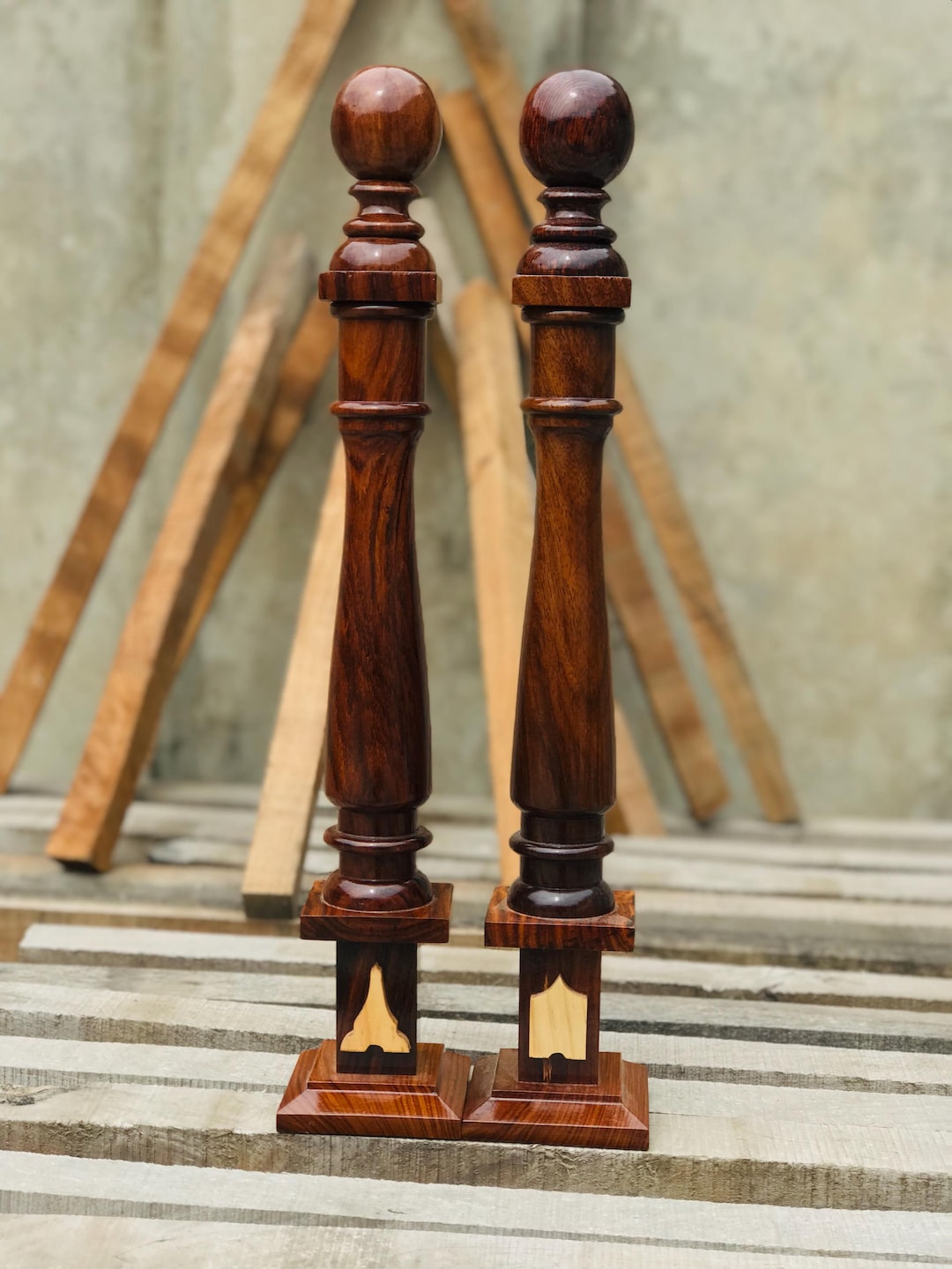 Handmade Masonic Wooden Columns | Senior & Junior Warden Emblems ...