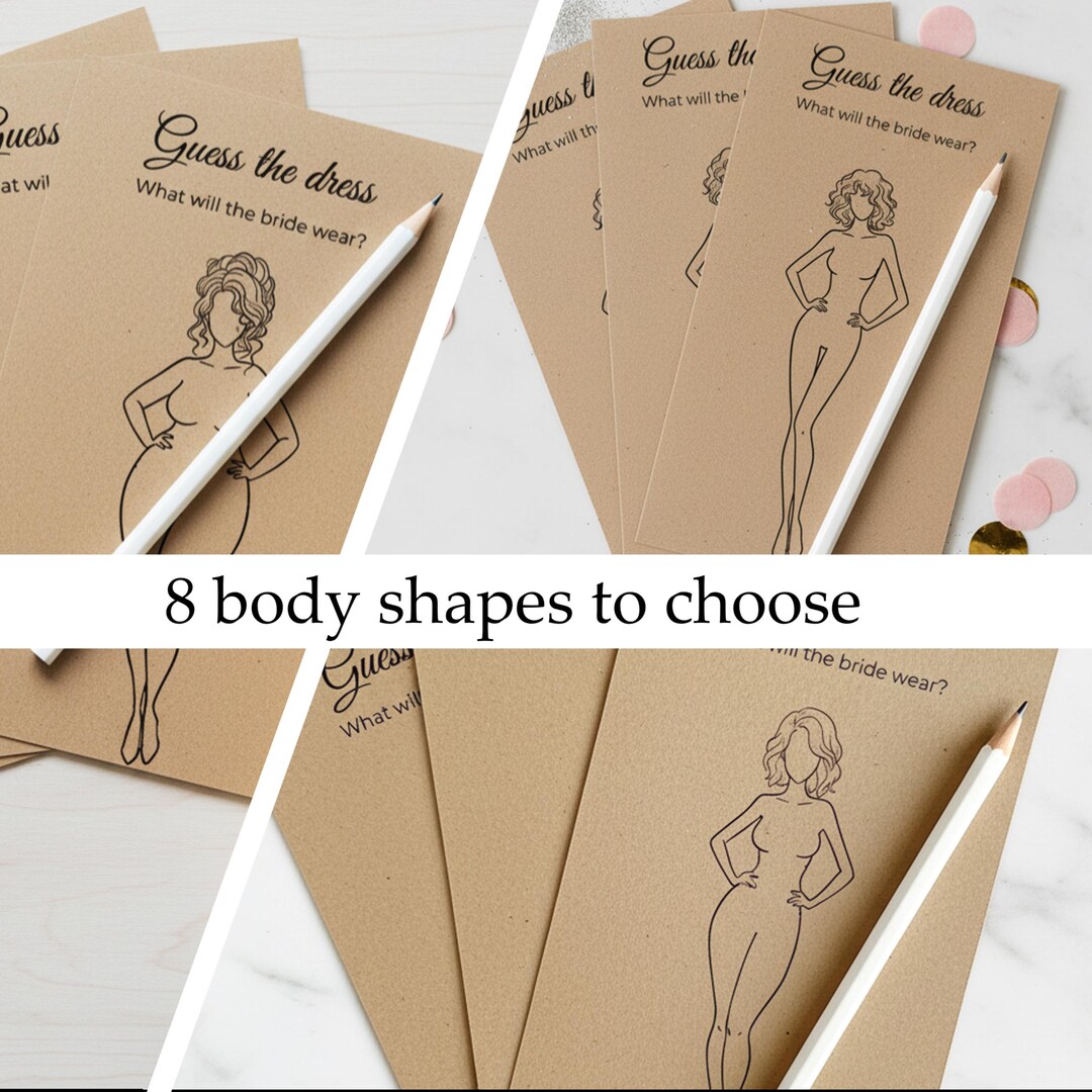 Guess the Dress Bridal Shower Game, Inclusive & Diverse Body Types - Etsy