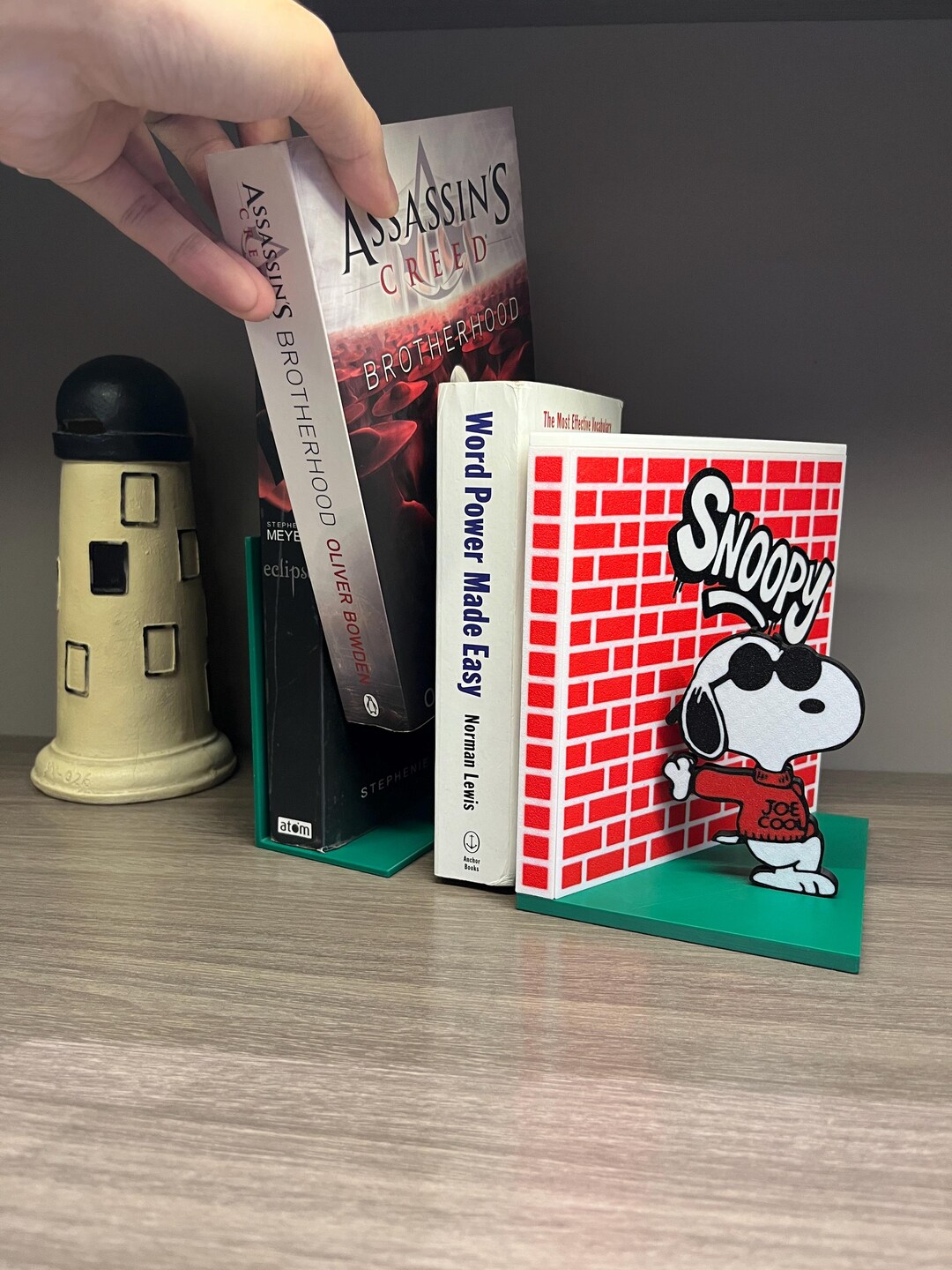 Snoopy Bookends | Heavy Duty Character Bookends for Book Nook ...