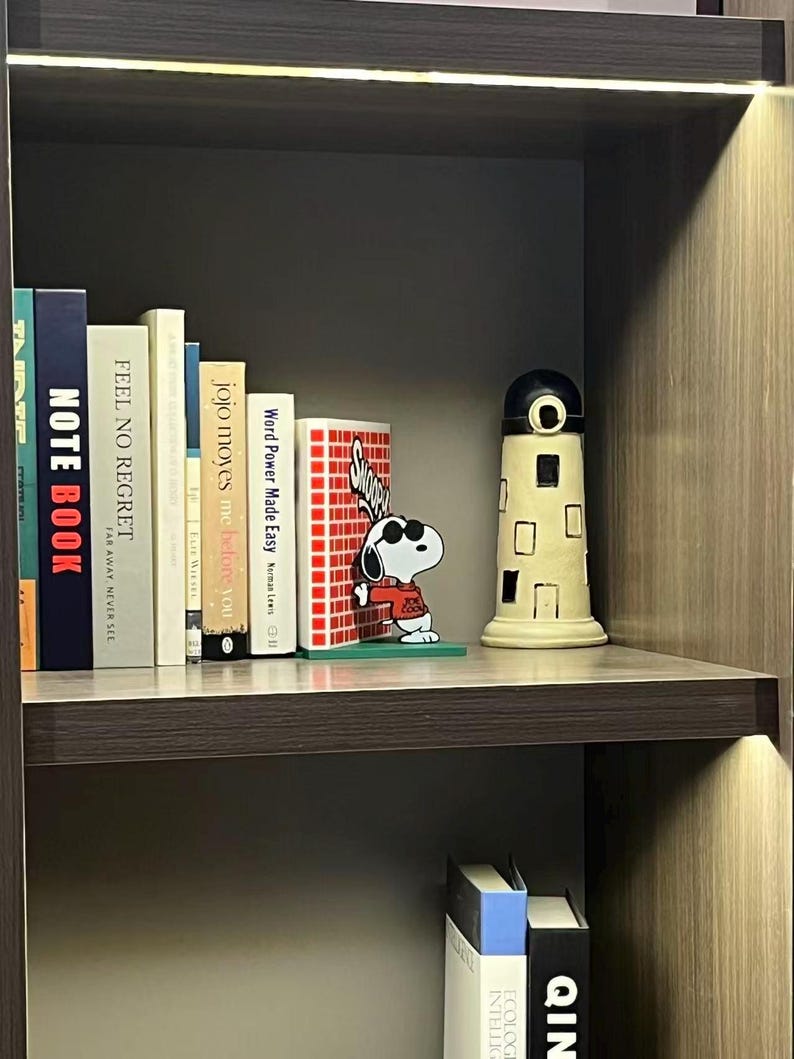 Snoopy Bookends | Heavy Duty Character Bookends for Book Nook ...