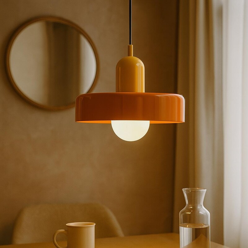 Orange Glass Retro Pendant Light - Etsy UK