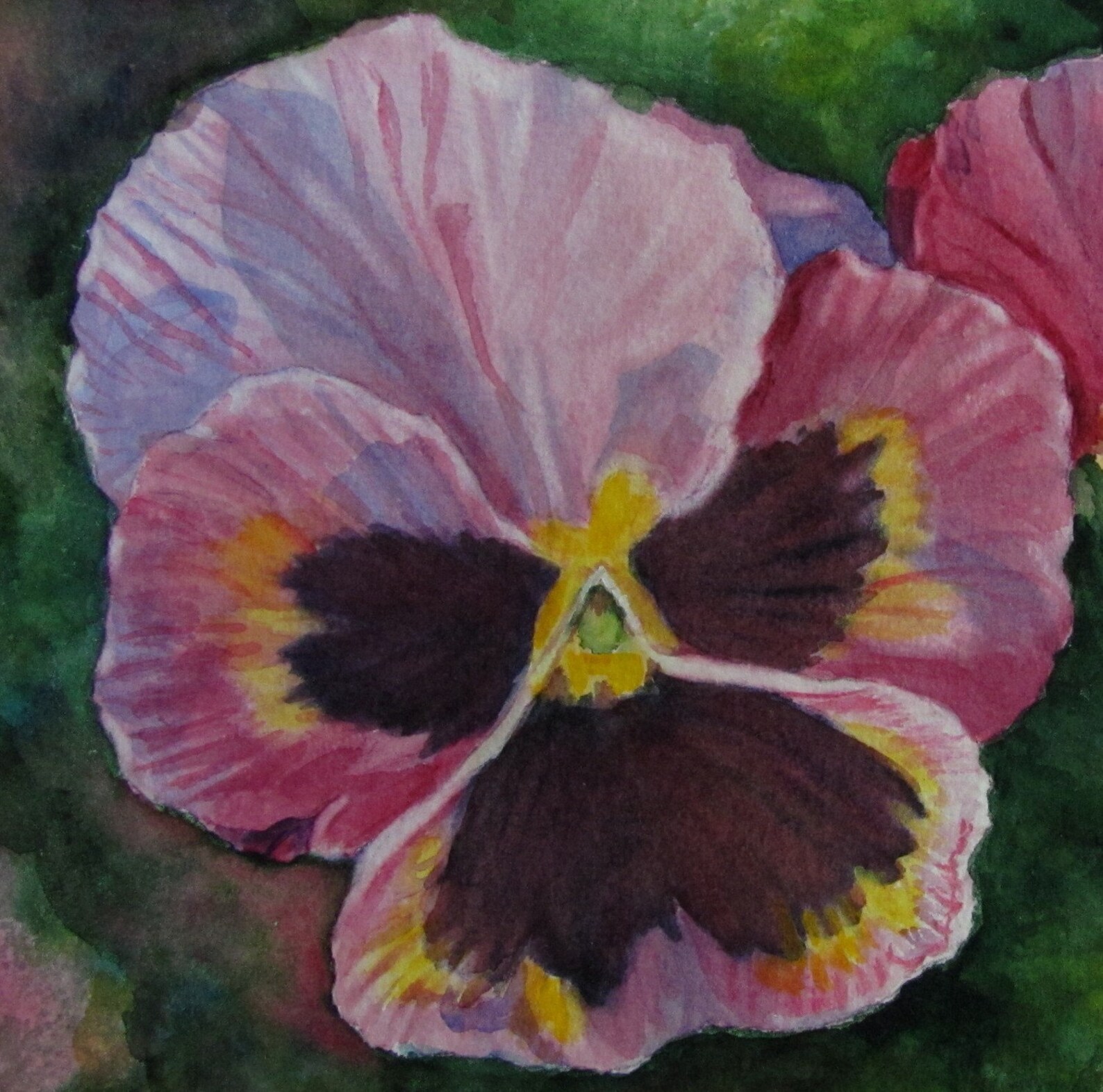 Flower Print Pansy Painting Pansy Flower Art Pink Flower - Etsy