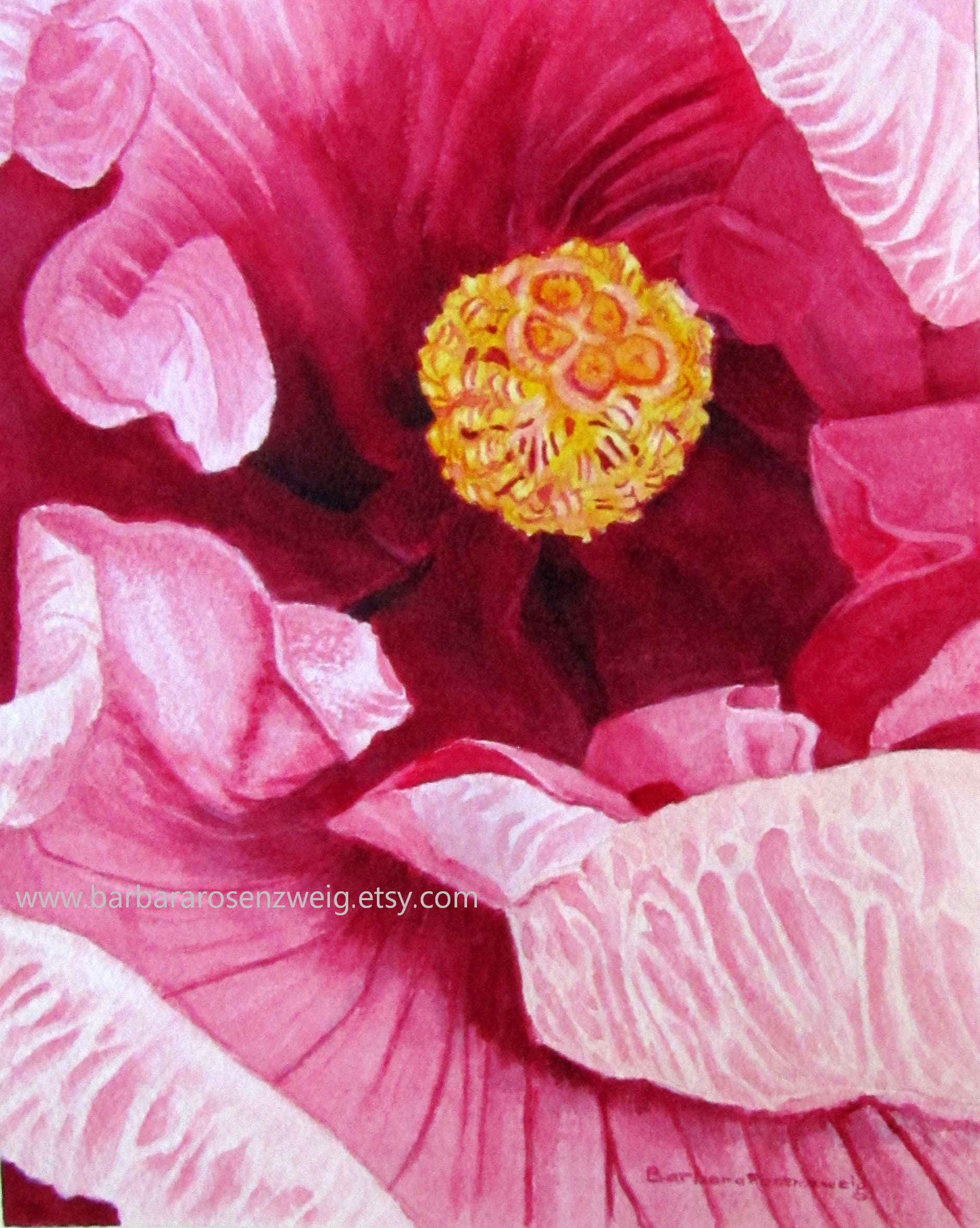 Pink Flower Art Print Watercolor Painting Hibiscus Painting - Etsy