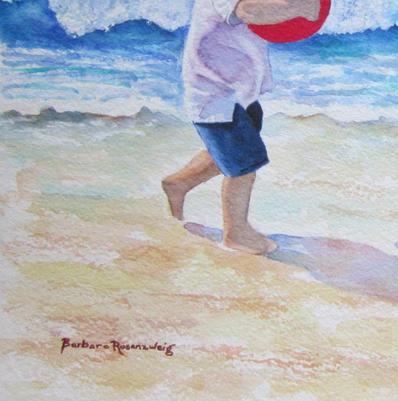 Beach Boy Original Watercolor Painting, Anna Maria Island Coastal Art ...