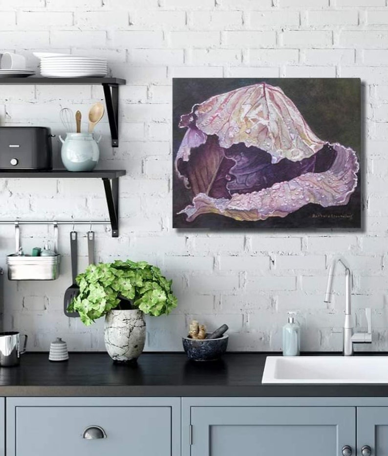 Purple Cabbage Kitchen Wall Art Print Vegetable Home Décor - Etsy
