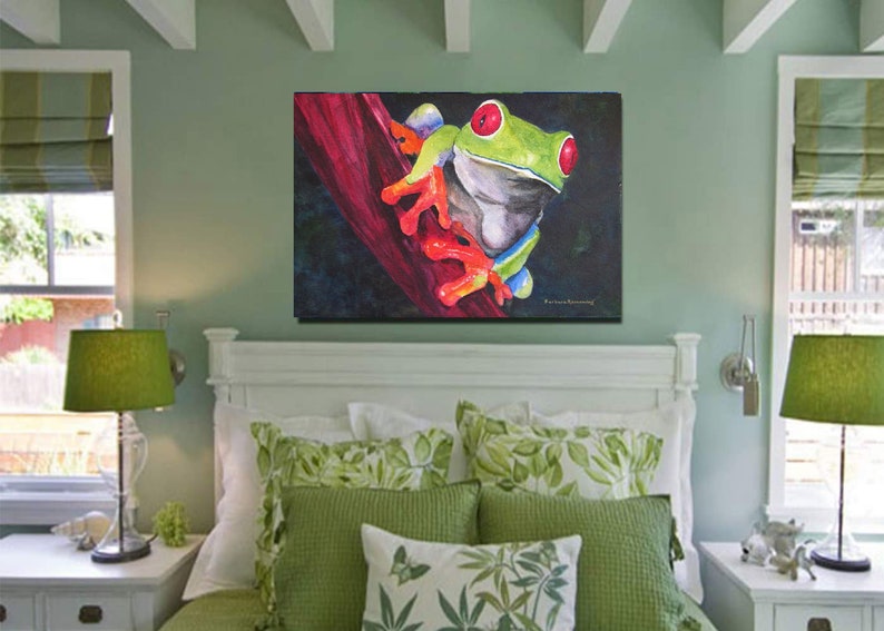 Tropical Tree Frog Painting Red Eyed Tree Frog Art Print - Etsy