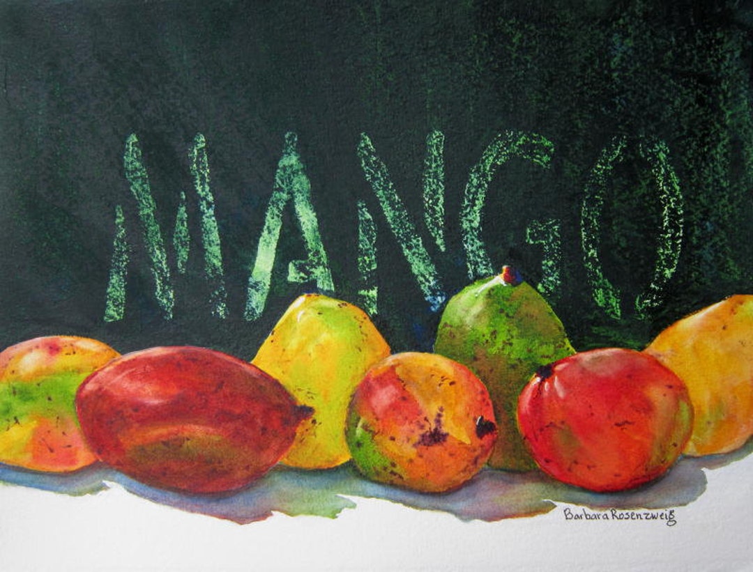 Mango Fruit Watercolor Painting Kitchen Décor Wall Art Print - Etsy