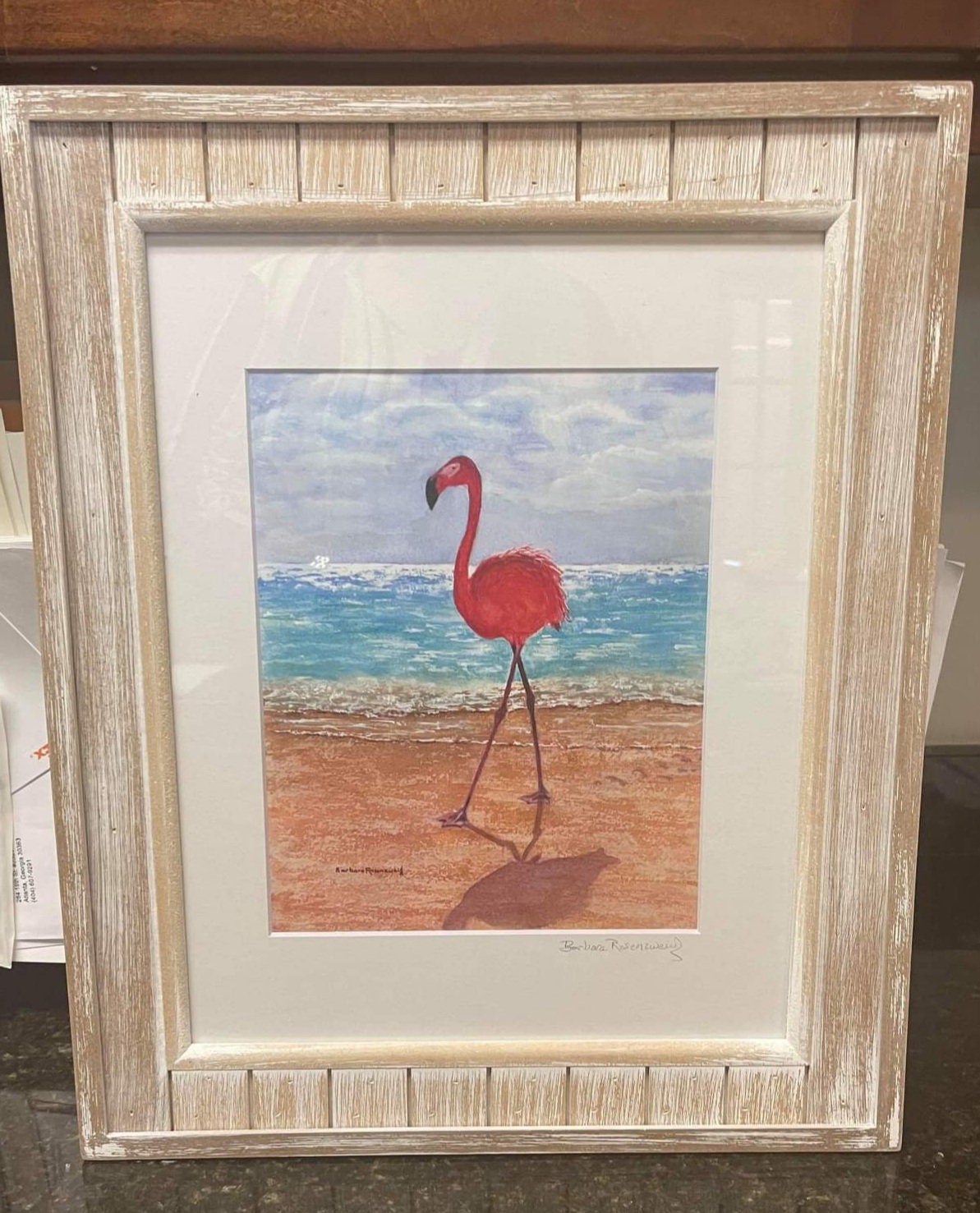 Coastal Flamingo Watercolor Wall Art Print, Beach Décor Painting - Etsy