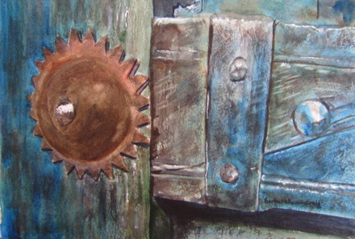 Antique Door Original Watercolor Painting Art, Barbara Rosenzweig ...