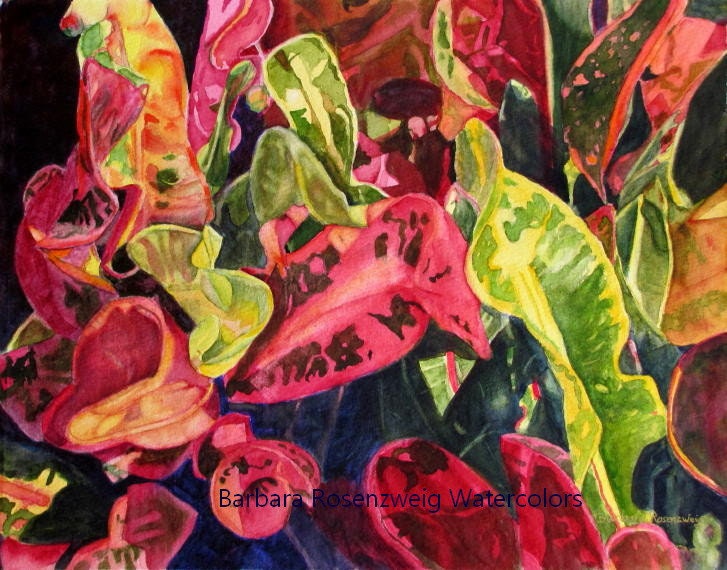 Colorful Croton Watercolor Painting Flower Print Tropical - Etsy