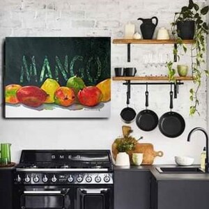 Mango Fruit Watercolor Painting Kitchen Décor Wall Art Print - Etsy