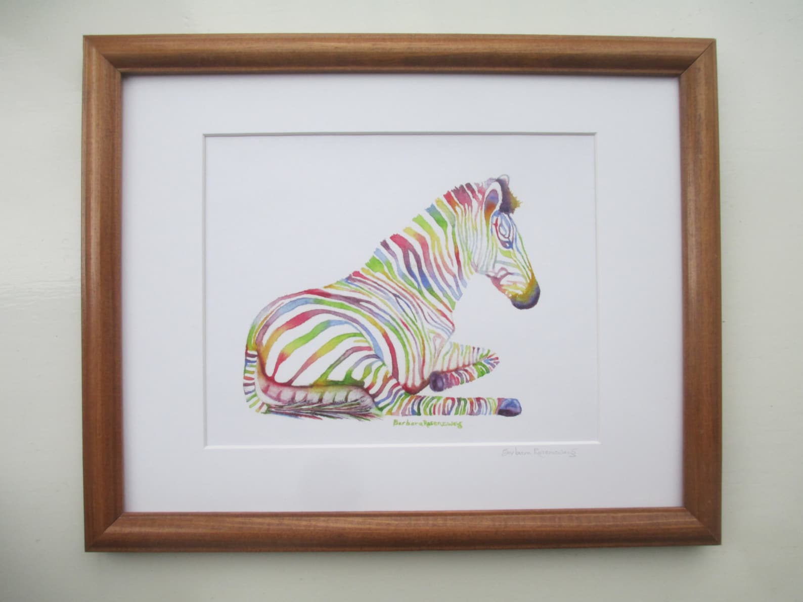 Rainbow Baby Zebra Painting New Mom Gift Animal Kids Room | Etsy