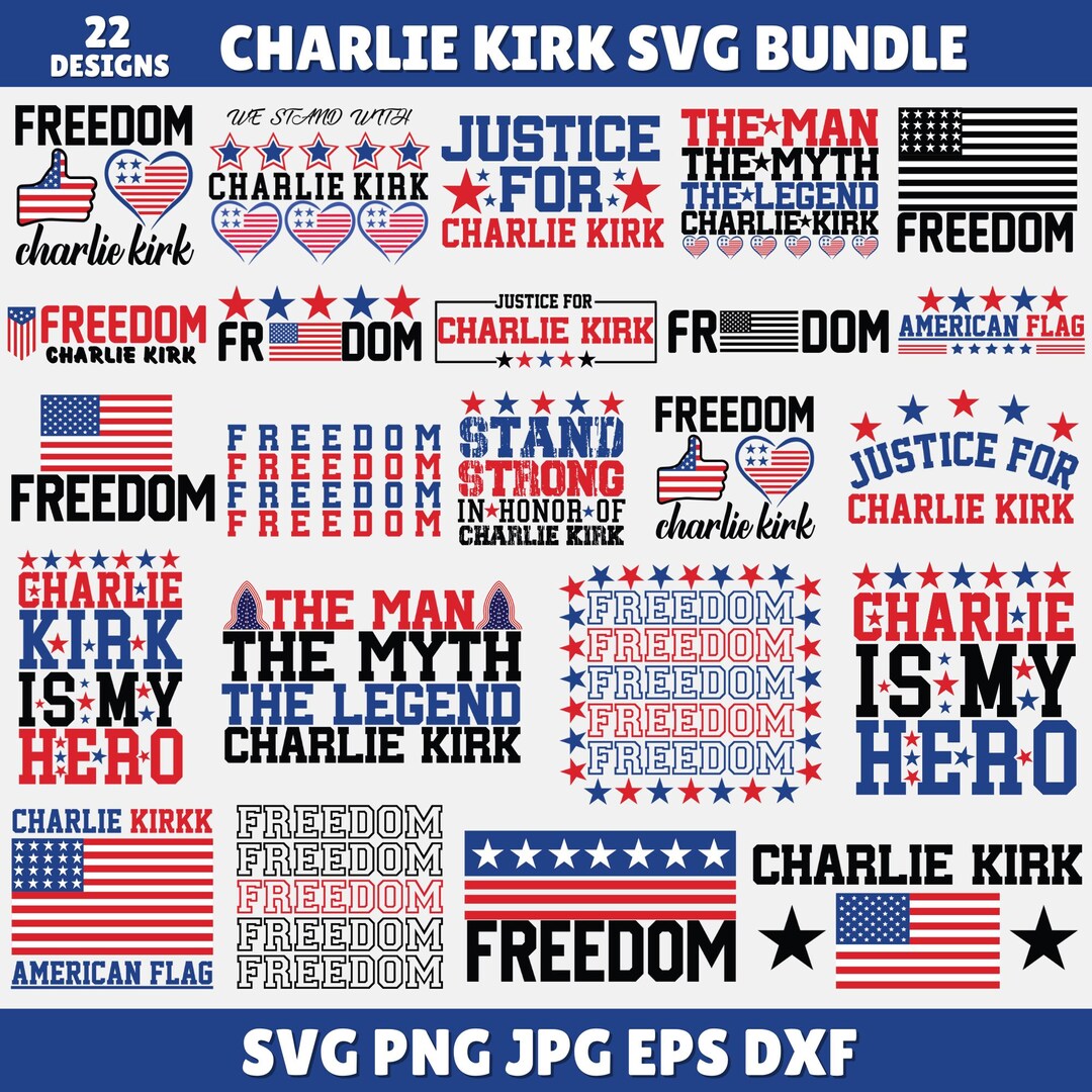 Charlie Kirk Svg Png Bundle, Charlie Kirk Freedom Svg, Human Rights Svg ...