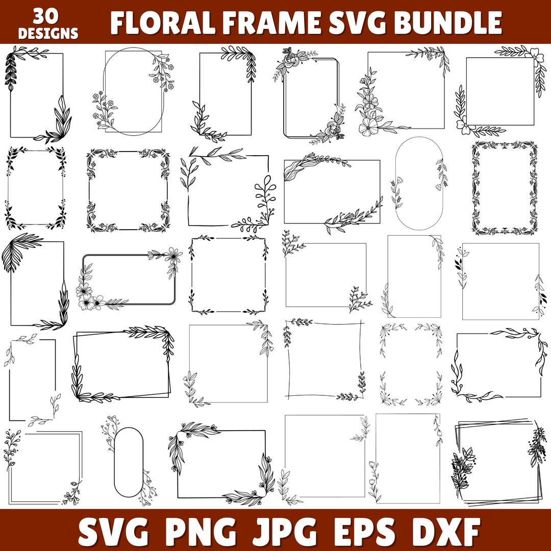 Decorative Frame Svg, Rectangle Frame Svg, Floral Border Svg, Victorian ...