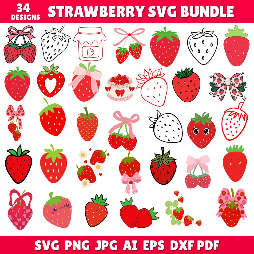 Strawberry Svg Bundle, Strawberry Png, Strawberry Clipart, Strawberry ...