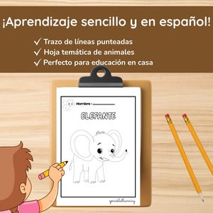 Hoja de Trazos Elefante PDF y PNG, Imprimible para Niños, Motricidad ...