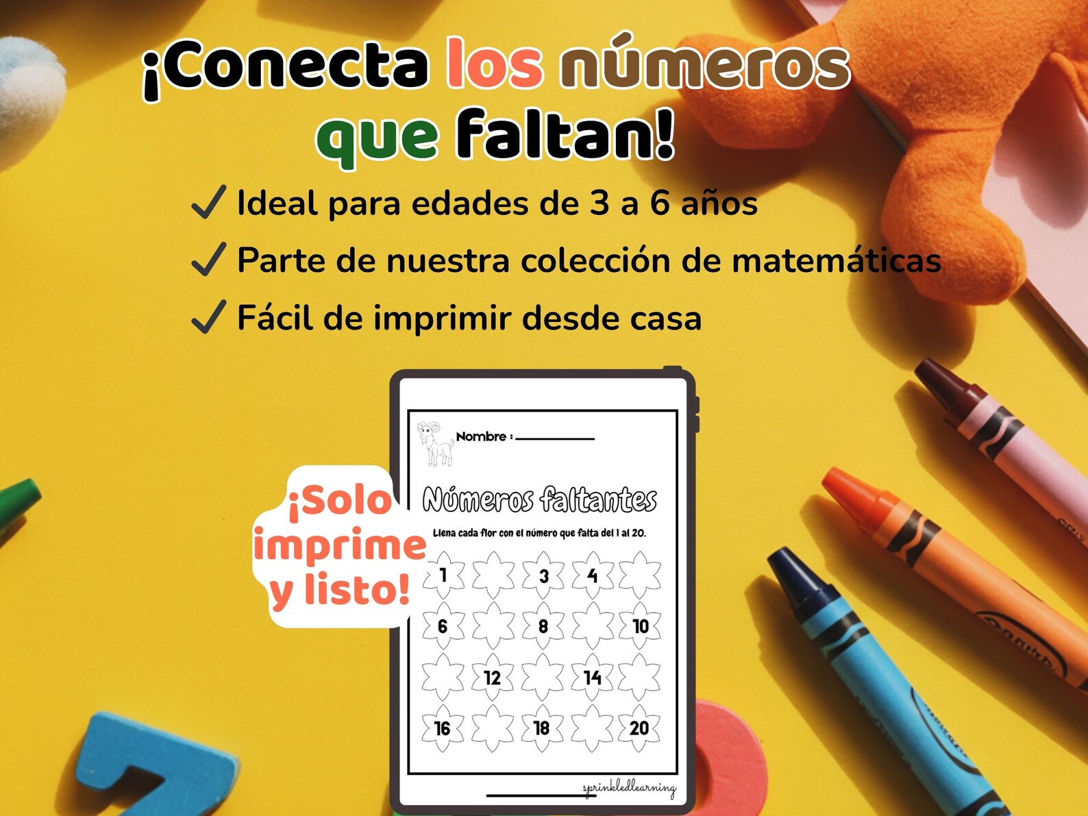 Números Faltantes PDF Y PNG, Hoja Imprimible Para Niños, Secuencia De ...