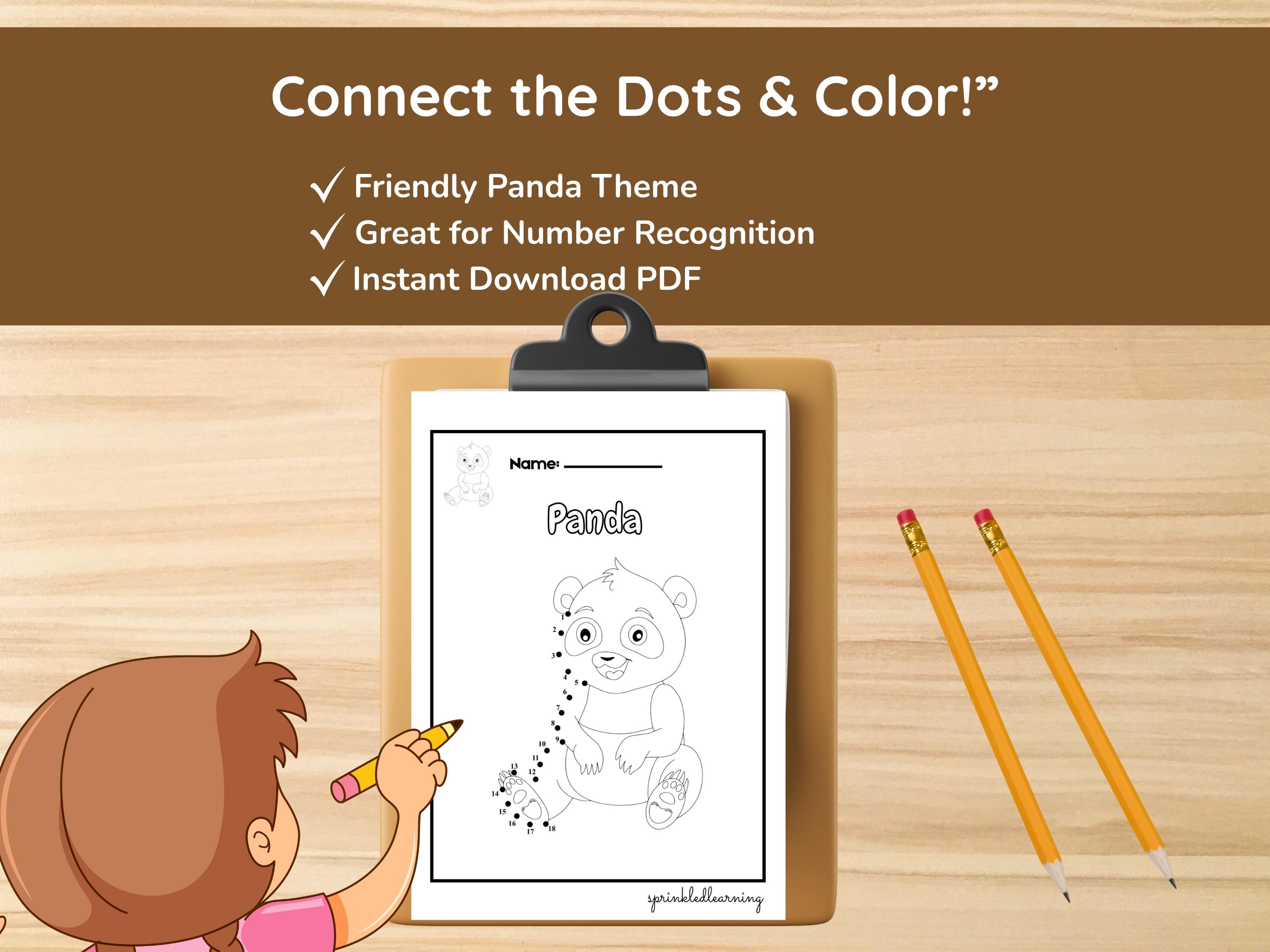 Panda Tracing Worksheet for Kids PDF & PNG, Animal Preschool Printable ...