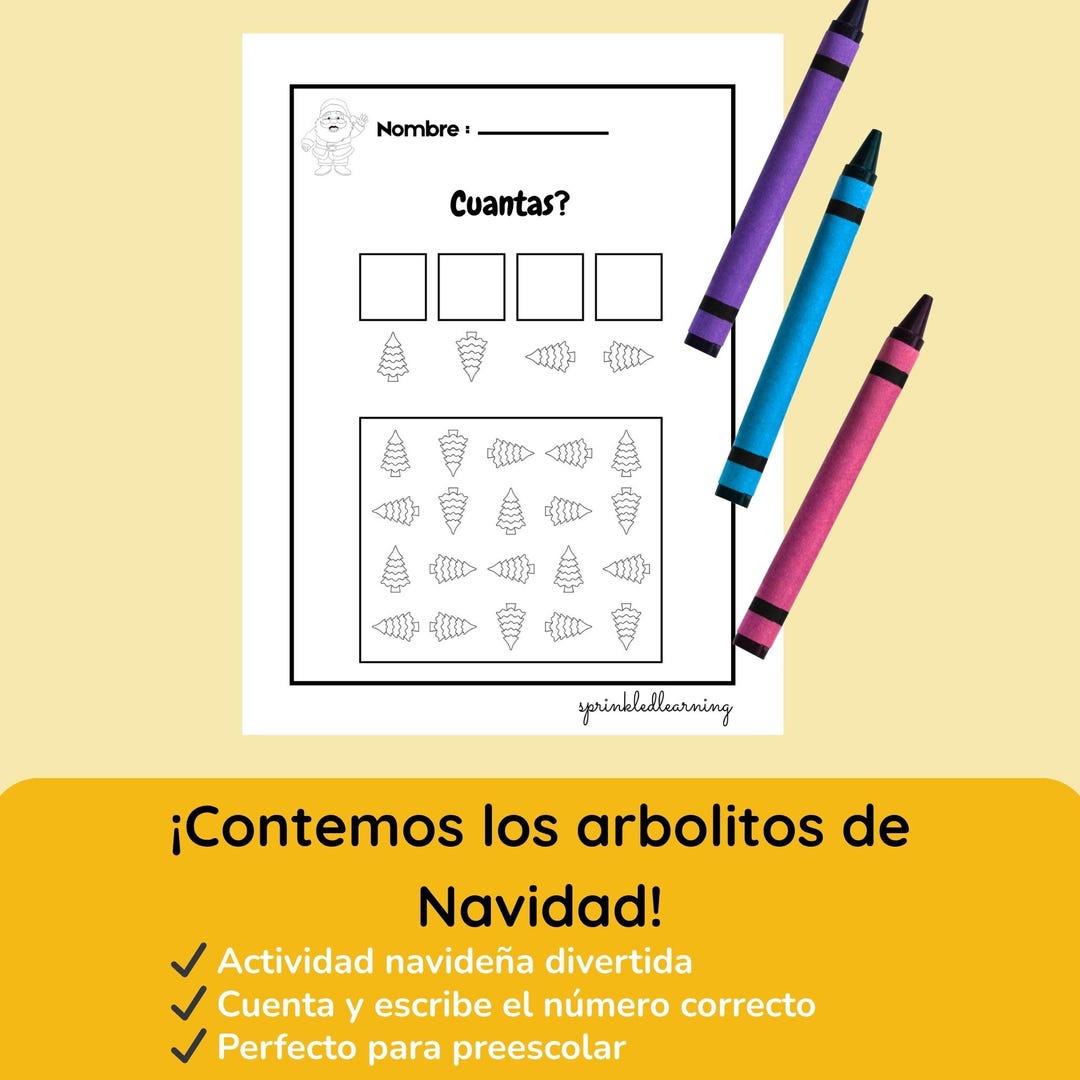 Spanish Counting Worksheet: Preschool Math Activity (PDF & PNG ...