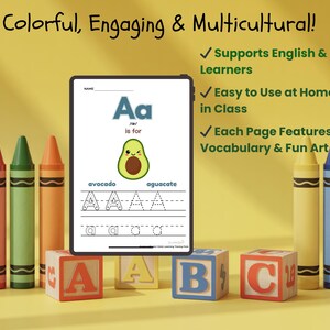 Bilingual ABC Tracing Worksheets: English & Spanish Alphabet Flashcards ...