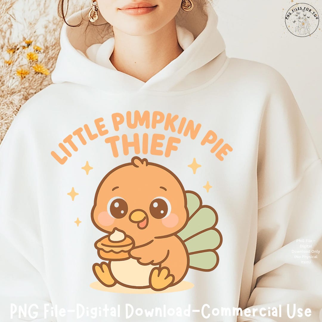 Kawaii Baby Turkey PNG: Pumpkin Pie Thief Clipart (digital Download) - Etsy