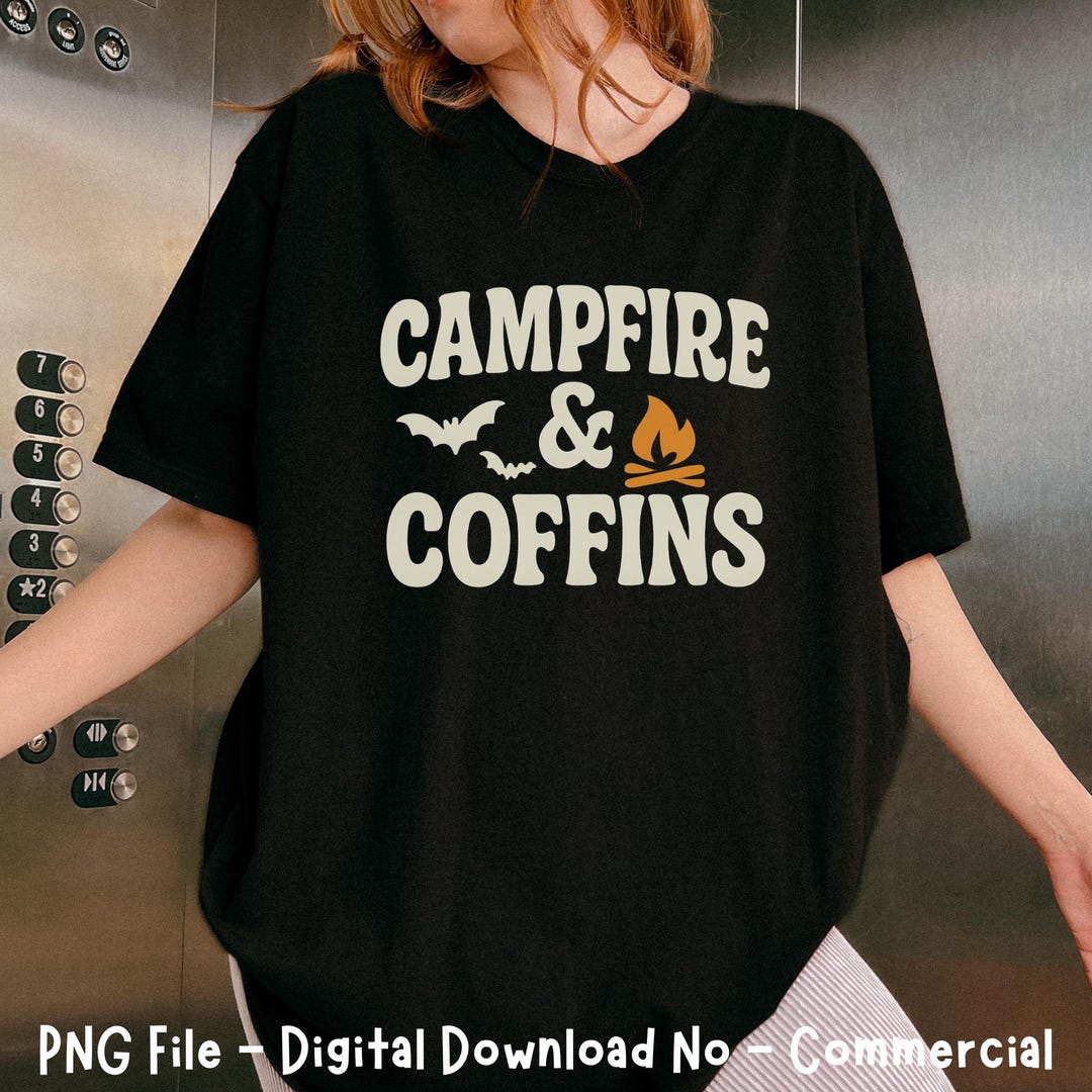 Campfire & Coffins PNG | Spooky Camping Halloween Clipart for T-shirts ...