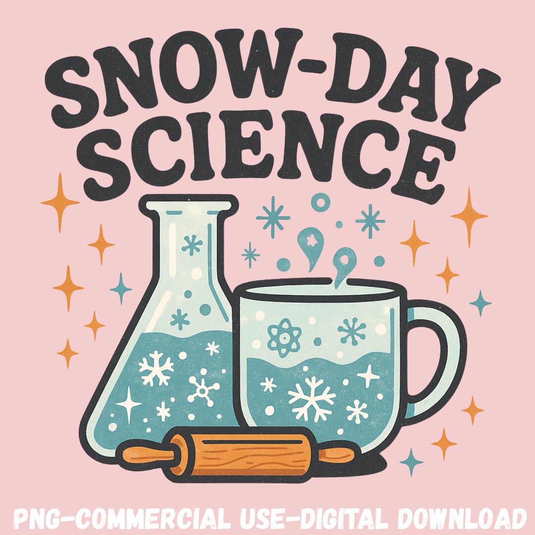 Snow Day Science PNG: Winter STEM Beaker, Cocoa Mug Clipart (digital ...