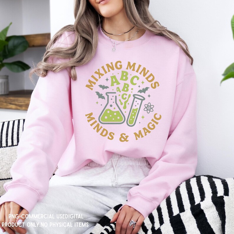 Retro Science Beaker Clipart: "mixing Minds & Magic" Halloween PNG ...