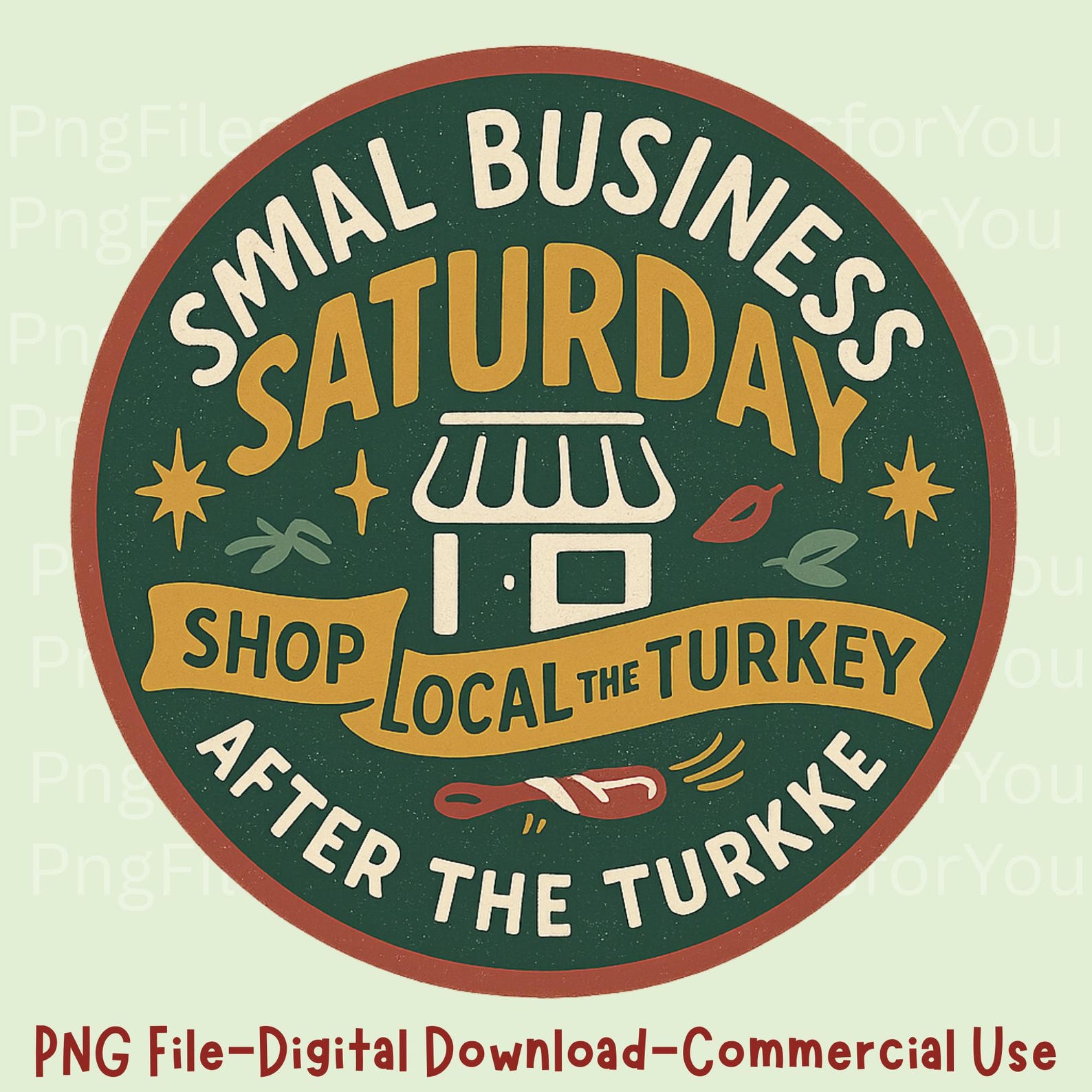 Small Business Saturday PNG | Retro Shop Local Badge Clipart for ...