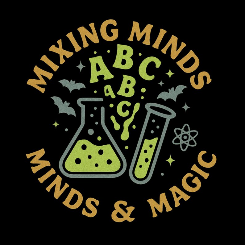 Retro Science Beaker Clipart: "mixing Minds & Magic" Halloween PNG ...