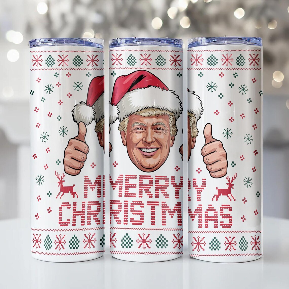 Funny Trump Christmas Wrap PNG Tumbler Wrap 20oz,- Funny Trump PNG ...