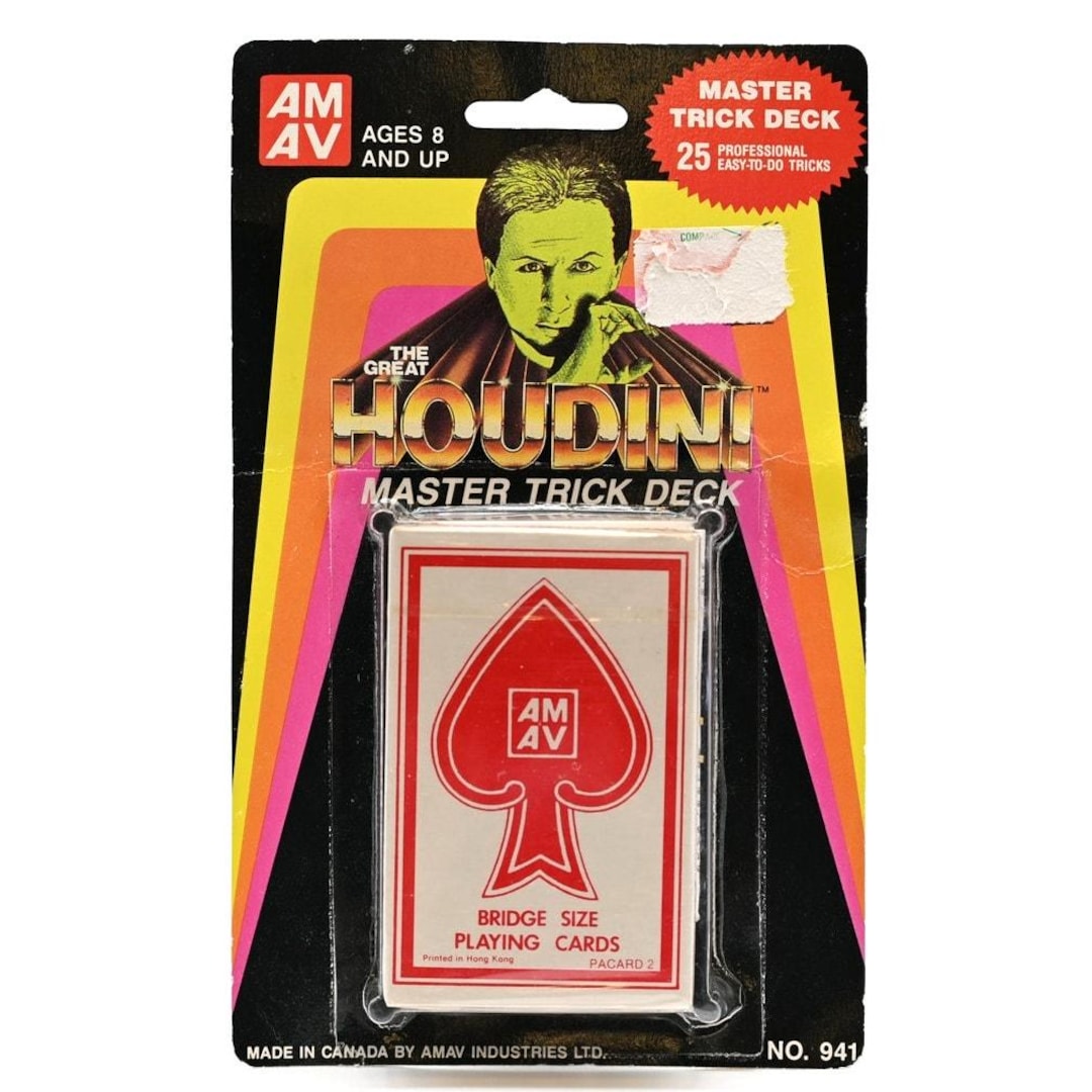 Vintage Houdini Master Trick Deck Sealed AMAV Magic Playing Cards No ...