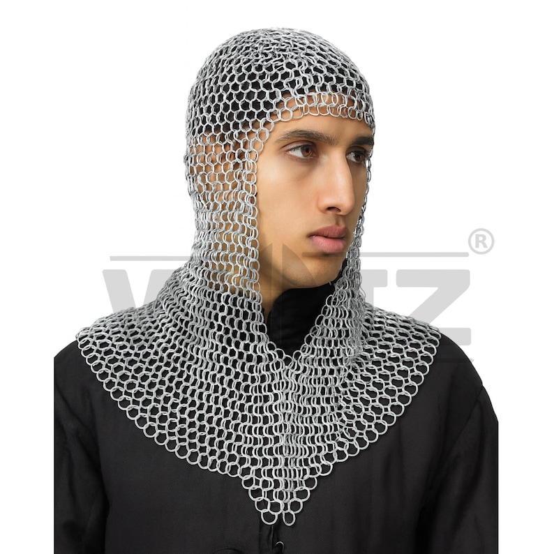 Waiz® Medieval Crusader Helmet Aluminum Chainmail Coif V-neck - Etsy