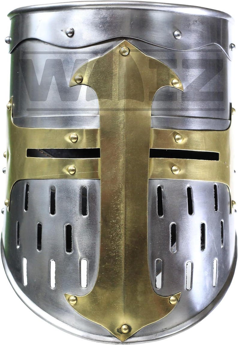 Medieval Templar Knight Helmet: Crusader Armor, Steel Construction - Etsy