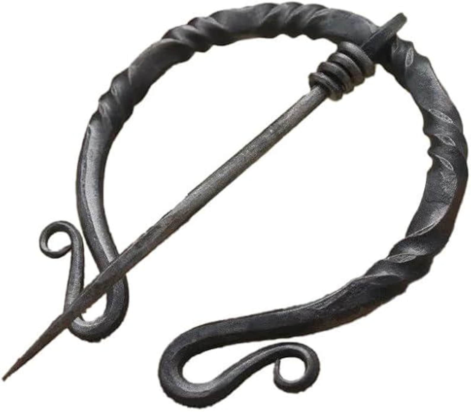 Hand-forged Medieval Penannular Brooch: Viking Celtic Twist Cloak Pin ...