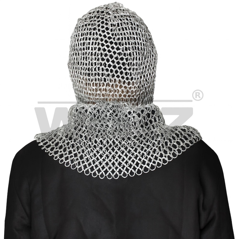 Waiz® Medieval Crusader Helmet Aluminum Chainmail Coif V-neck - Etsy