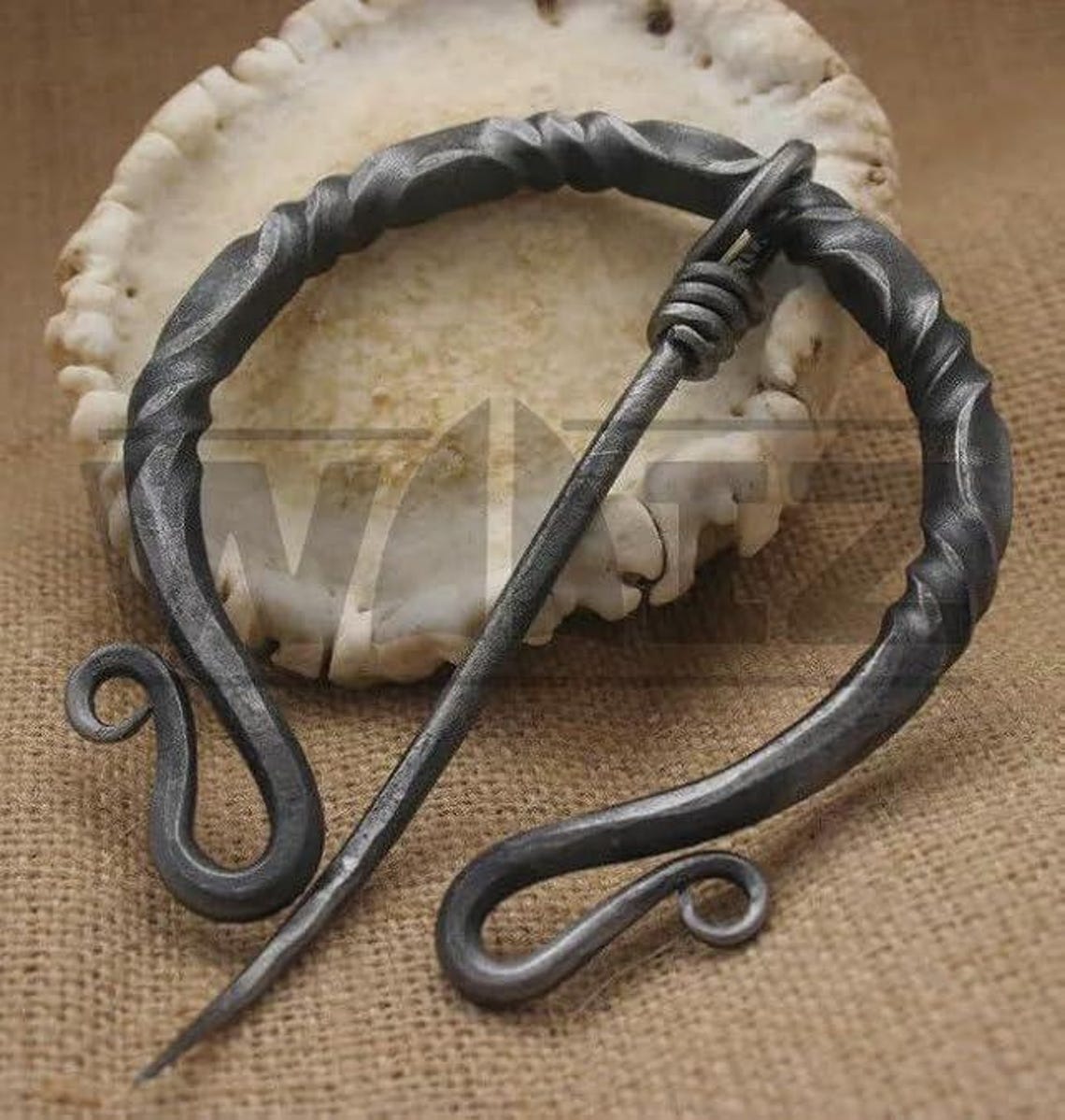 Hand-forged Medieval Penannular Brooch: Viking Celtic Twist Cloak Pin ...