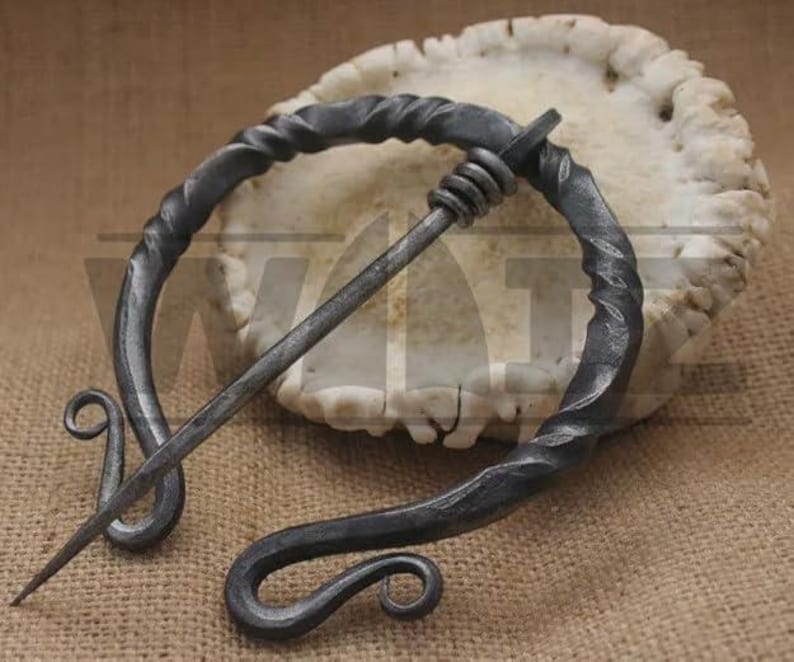 Hand-forged Medieval Penannular Brooch: Viking Celtic Twist Cloak Pin ...