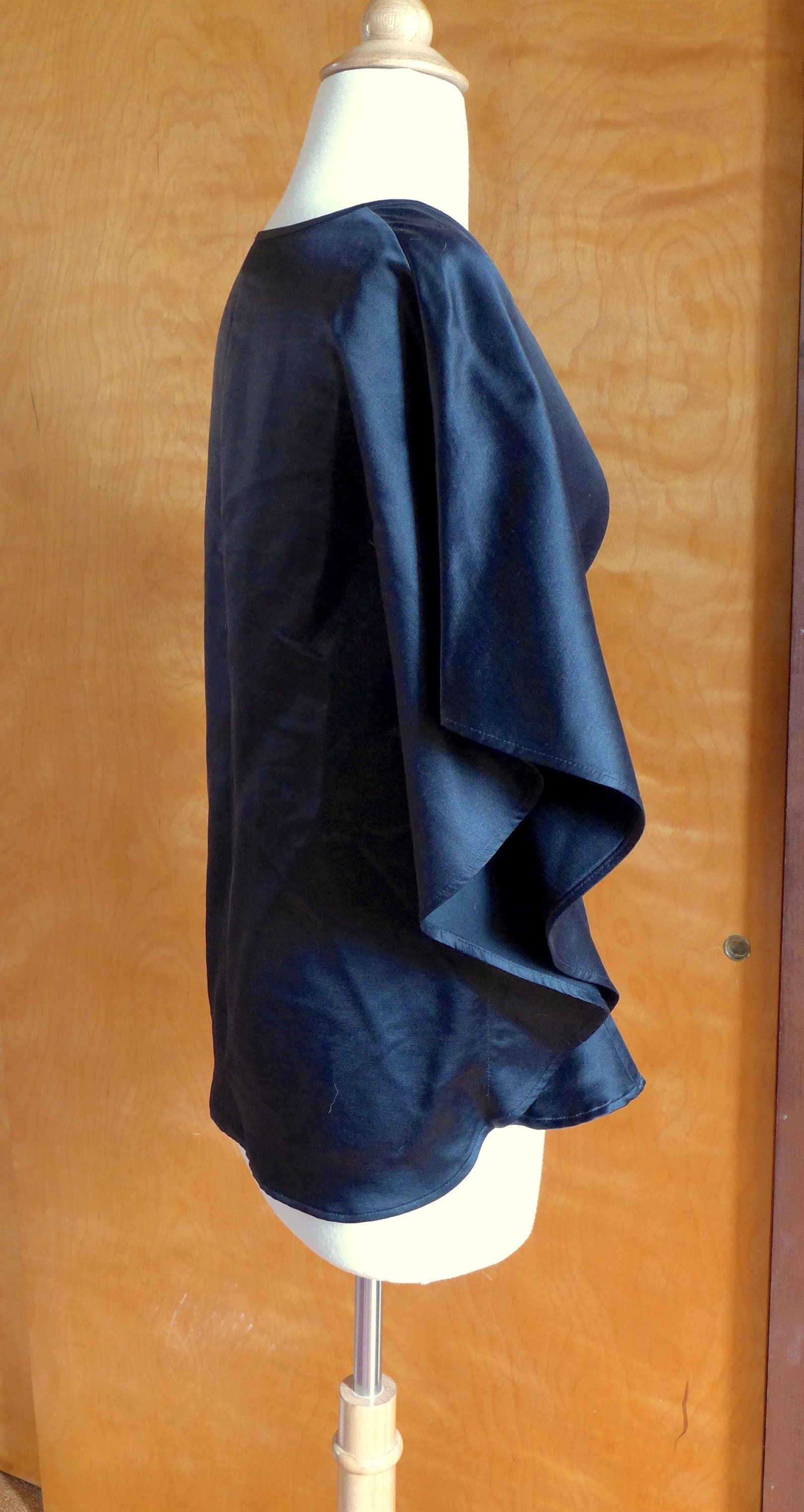 Retro Bohemian Black Satin Top Floral Embroidery Butterfly - Etsy