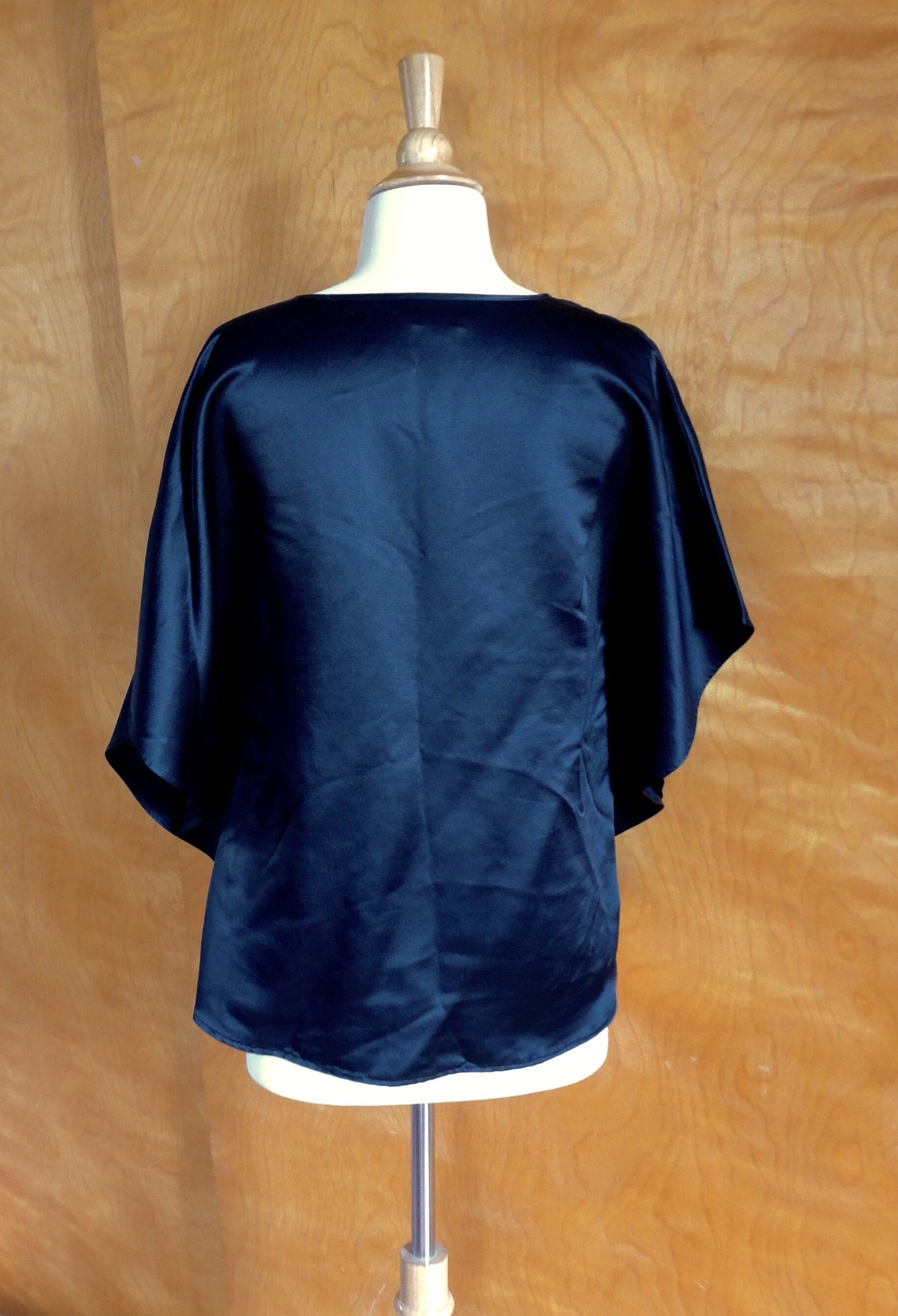 Retro Bohemian Black Satin Top Floral Embroidery Butterfly - Etsy