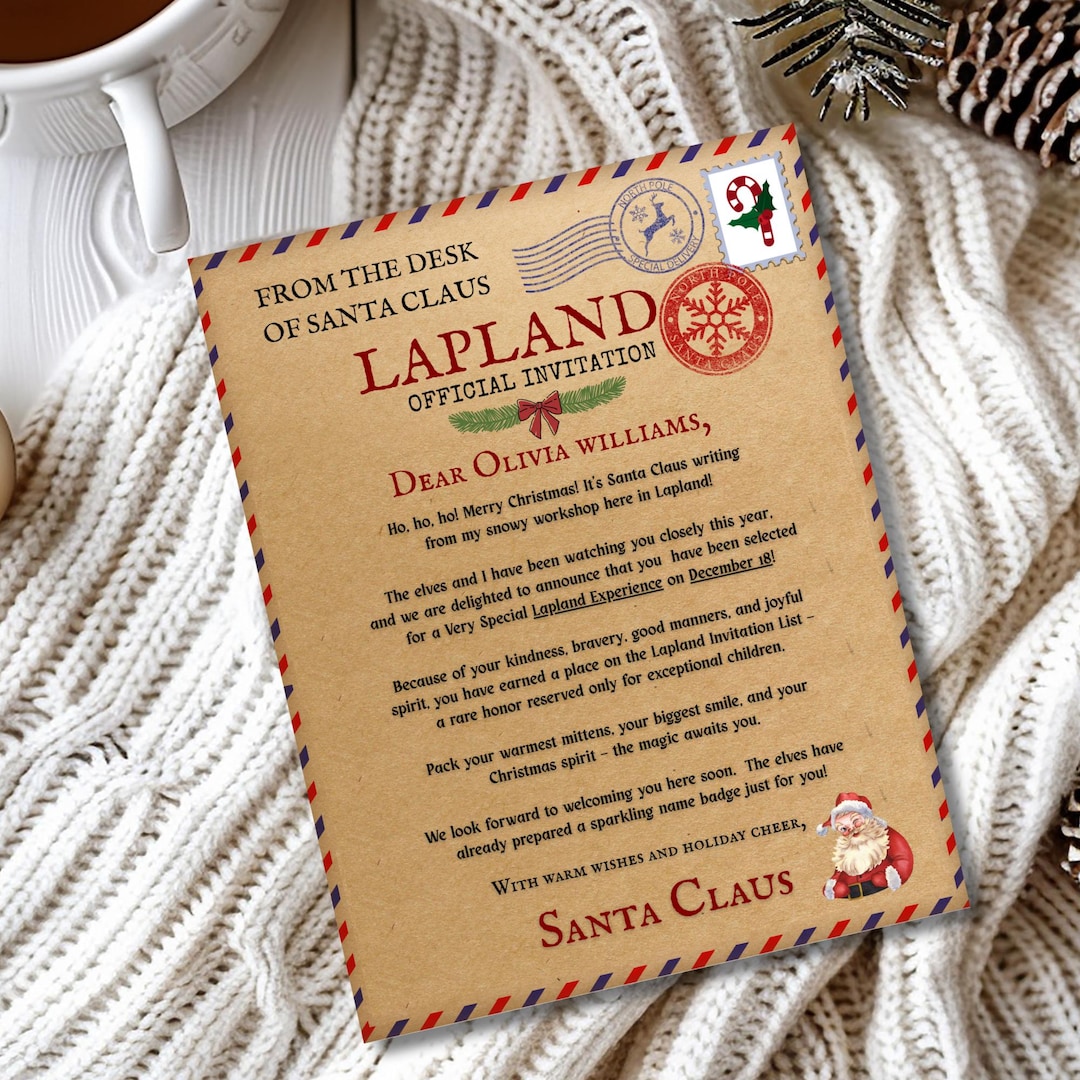 Lapland Invitation, Lapland Letter Invite, Surprise Trip Reveal 2025 ...