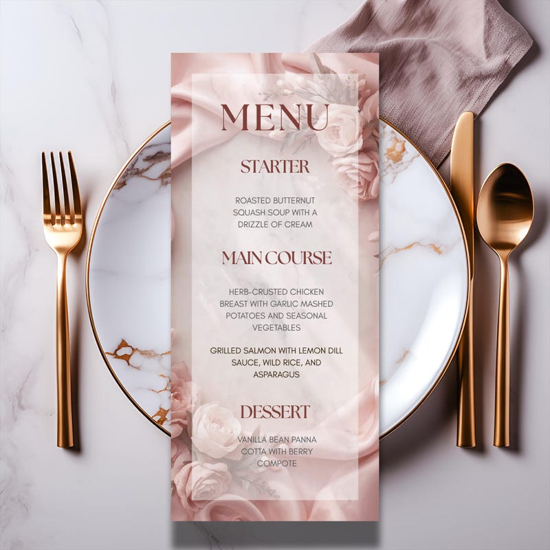 Luxury Menu Cards - Etsy