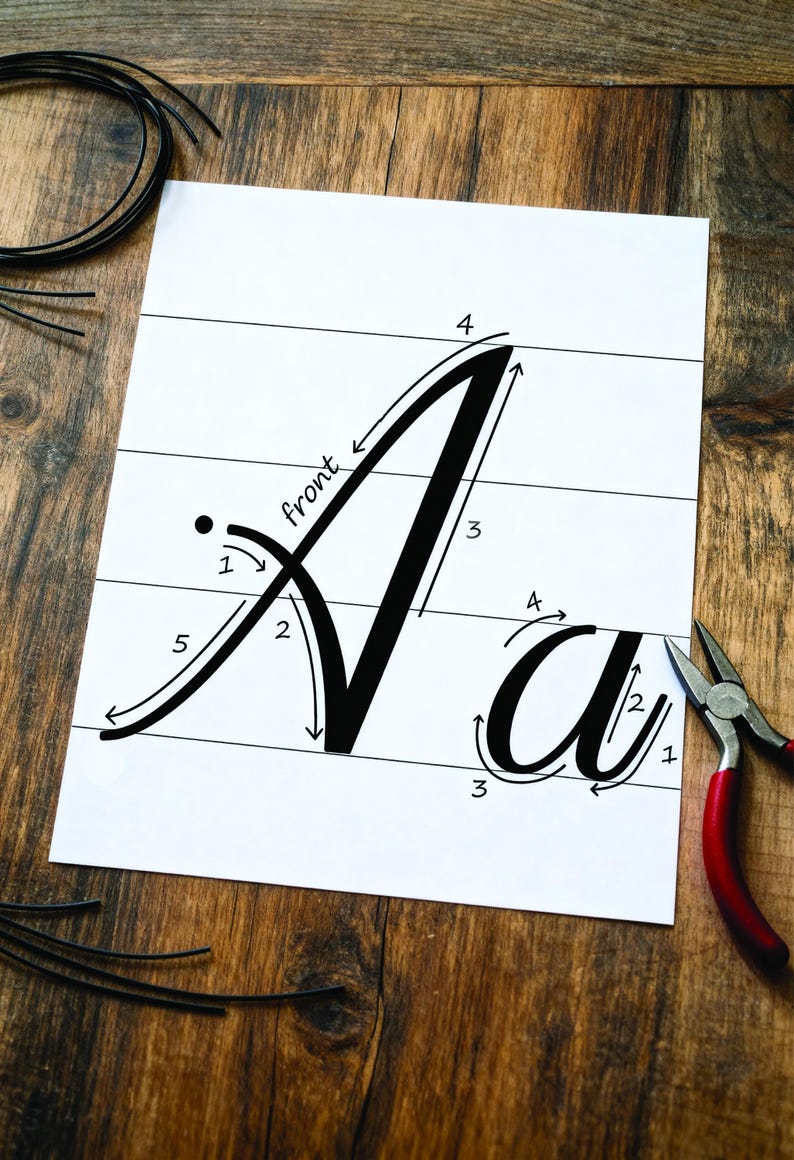 Wire Art Alphabet A-Z Templates Printable Knitted Wire Patterns PDF ...