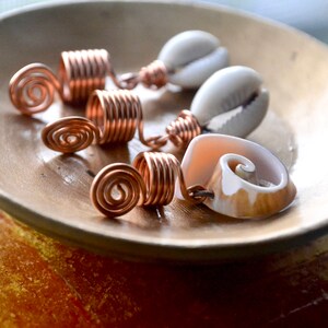 Seashell Loc Jewelry, Copper Dreadlock Beads, Cowrie Shell Hair Jewelry ...