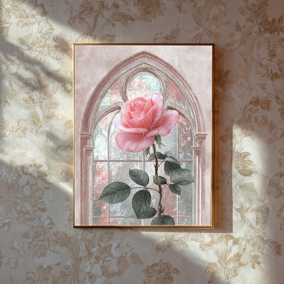 Coquette Rose Gothic Window Print, Shabby Chic Balletcore Art (digital ...
