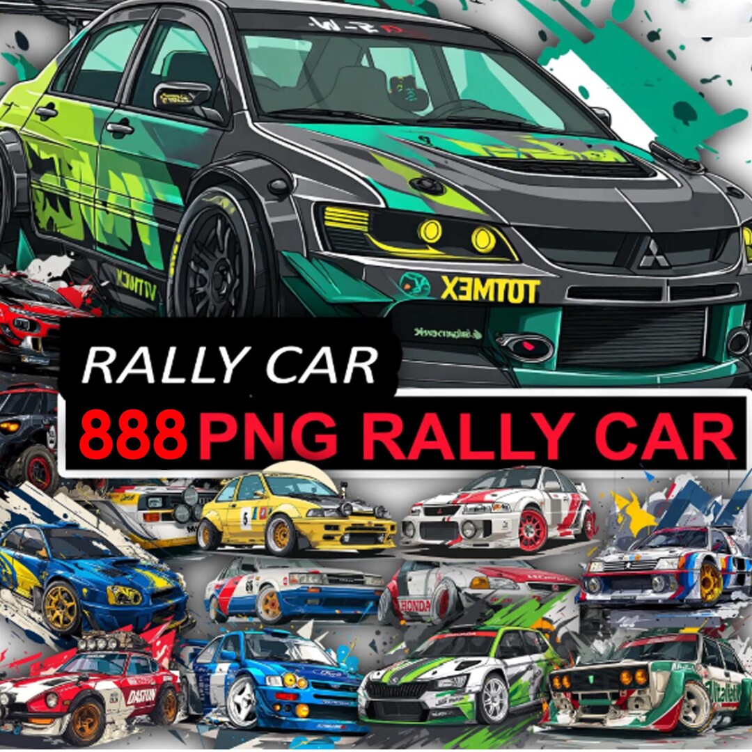 Rally Car PNG Bundle | 888 Racing Car Clipart Clean & Effects Version ...