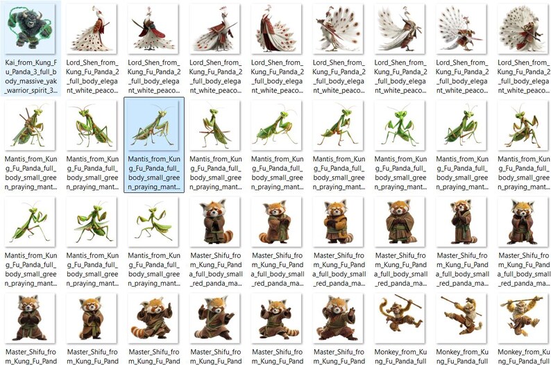 Kung Fu Panda–style Full Character PNG Bundle | Martial Arts Cartoon ...